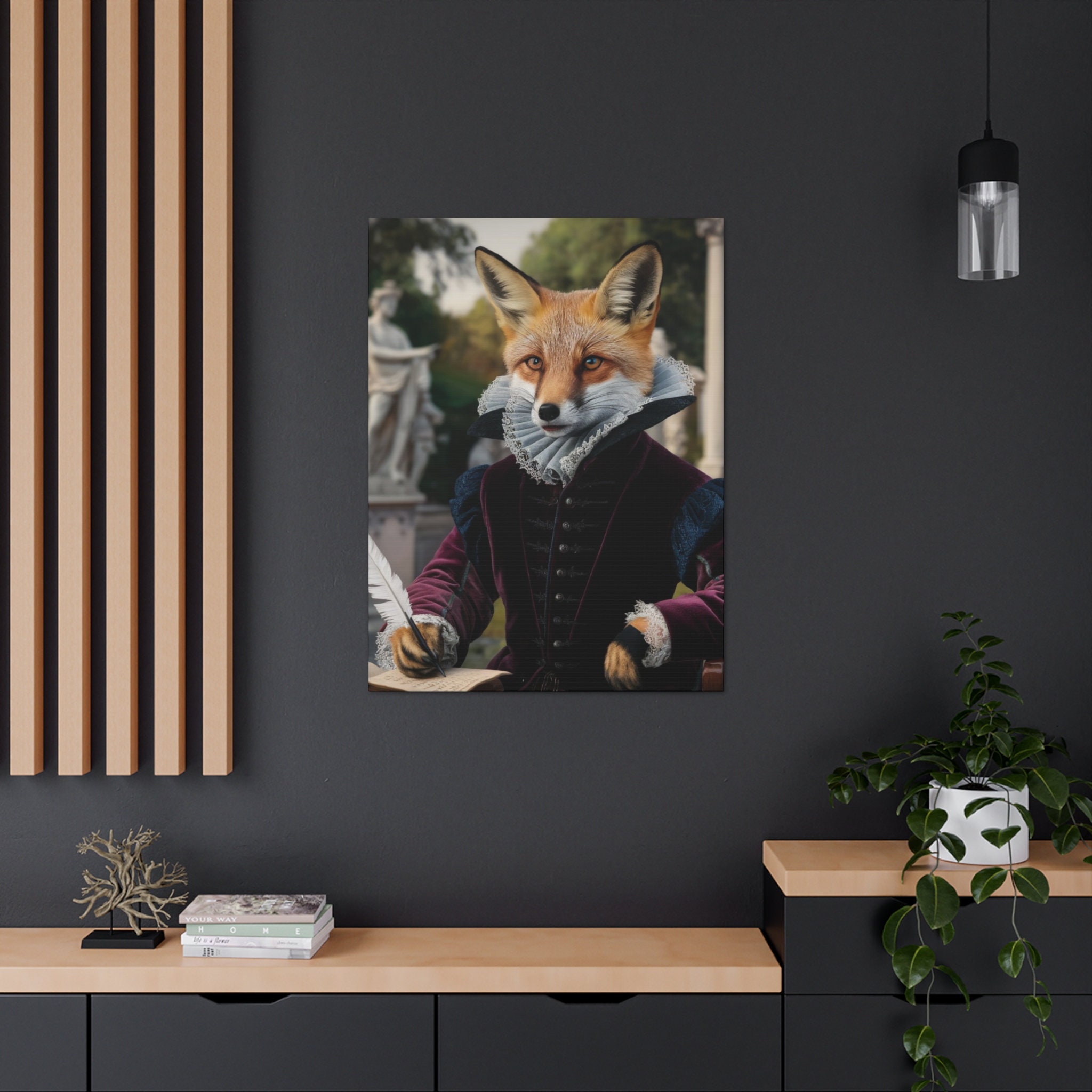 Renaissance Fox Portrait Wall Art Home Decor Vintage Animal Art Fox ...