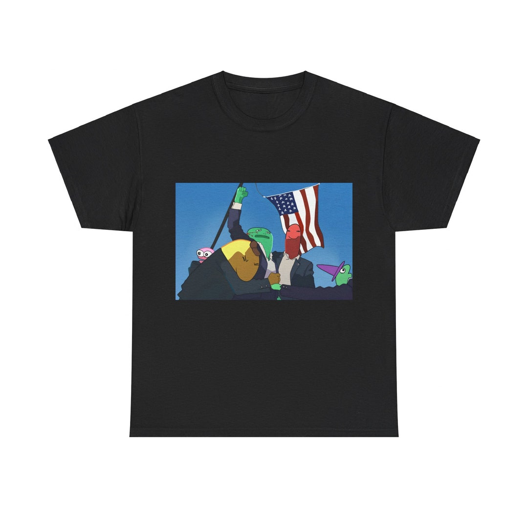Smiling Friends Mr Frog Donald Trump Shooting T-shirt, Trump Fight ...