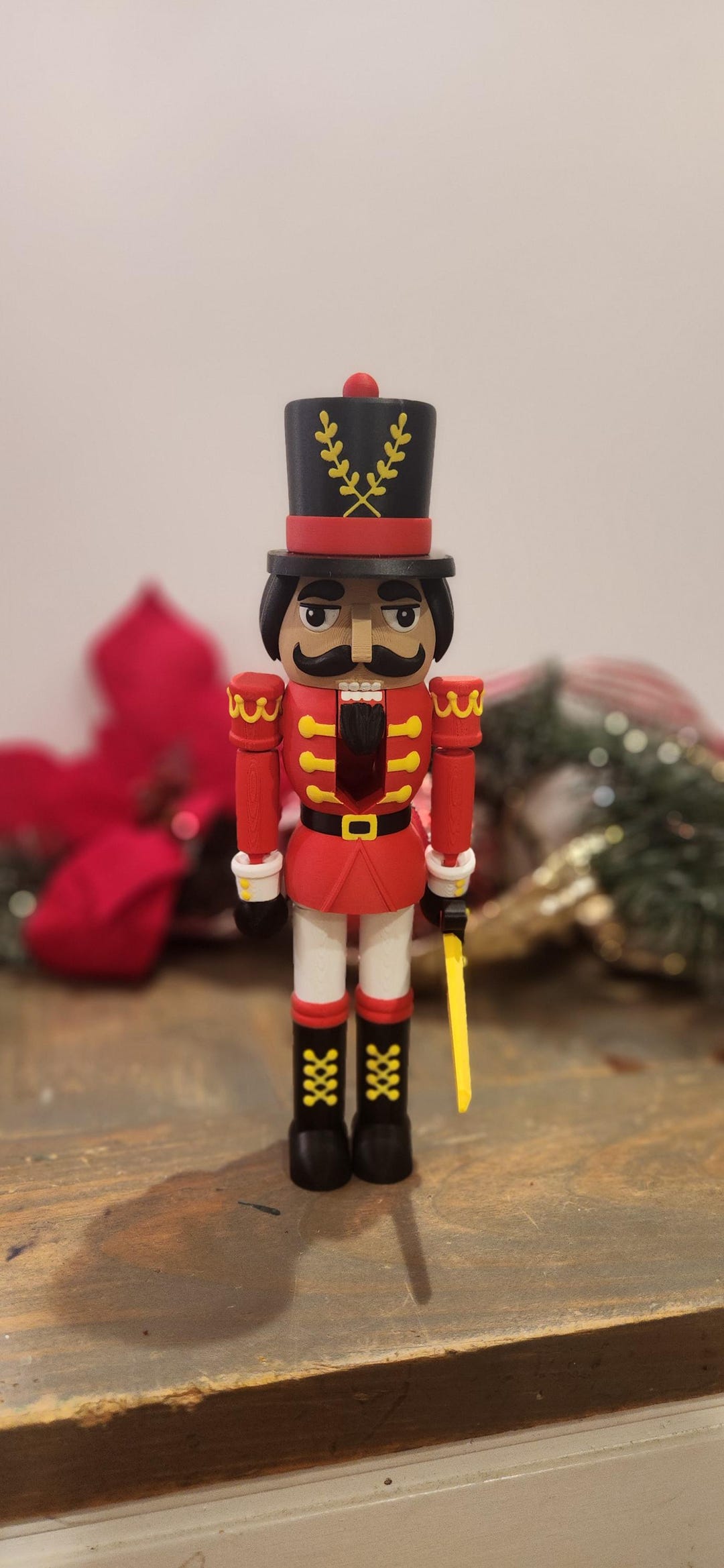 Nutcracker Christmas Toy With Movable Joints, Festive Holiday Design ...