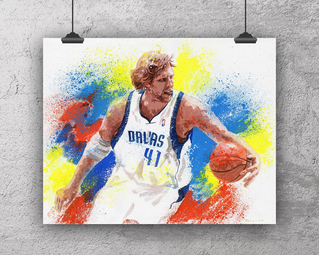Dirk Nowitzki Acrylic Painting Digital Download – Wall Art, Home Decor ...