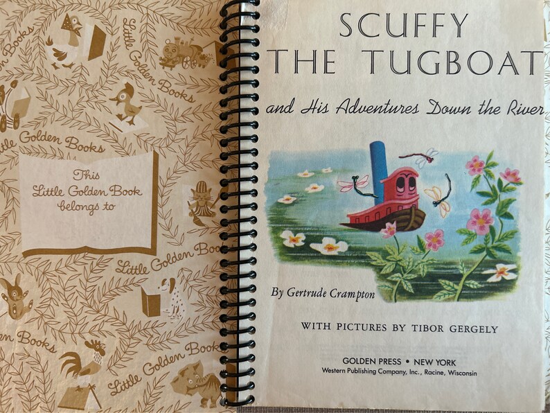 A Little Golden Book “scuffy, the Tugboat” Upcycled Vintage Book Into ...