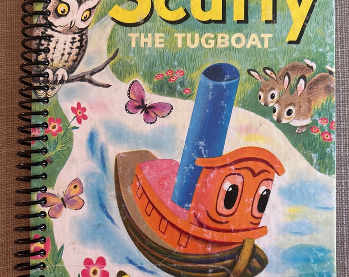 A Little Golden Book “scuffy, the Tugboat” Upcycled Vintage Book Into ...
