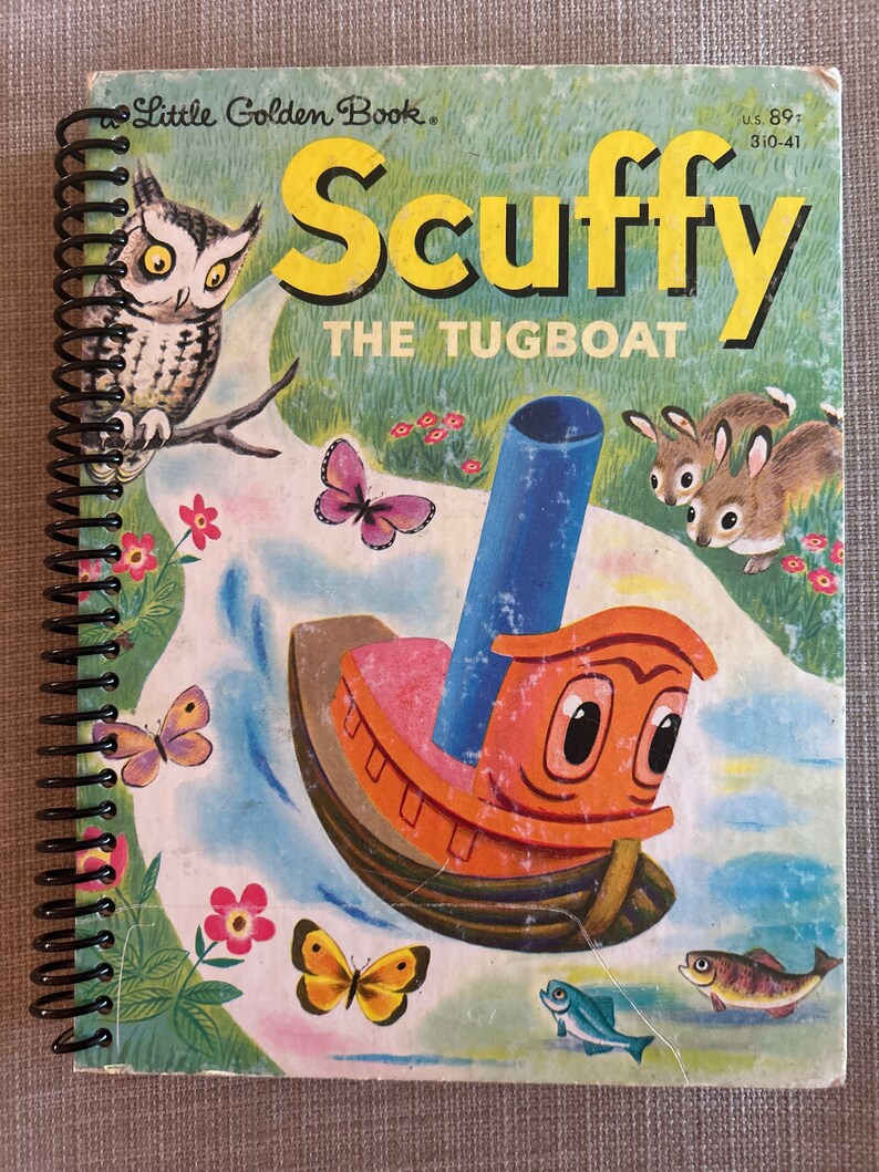 A Little Golden Book “scuffy, the Tugboat” Upcycled Vintage Book Into ...