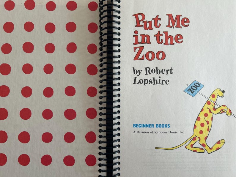 Dr Seuss “put Me in a Zoo”, Upcycled Book Into Journal/sketchbook - Etsy