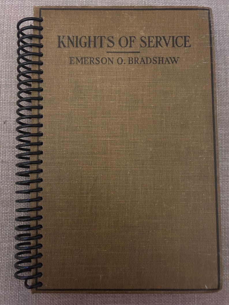 1923 “knights of Service” Upcycled Vintage Book Into Journal/sketchbook ...
