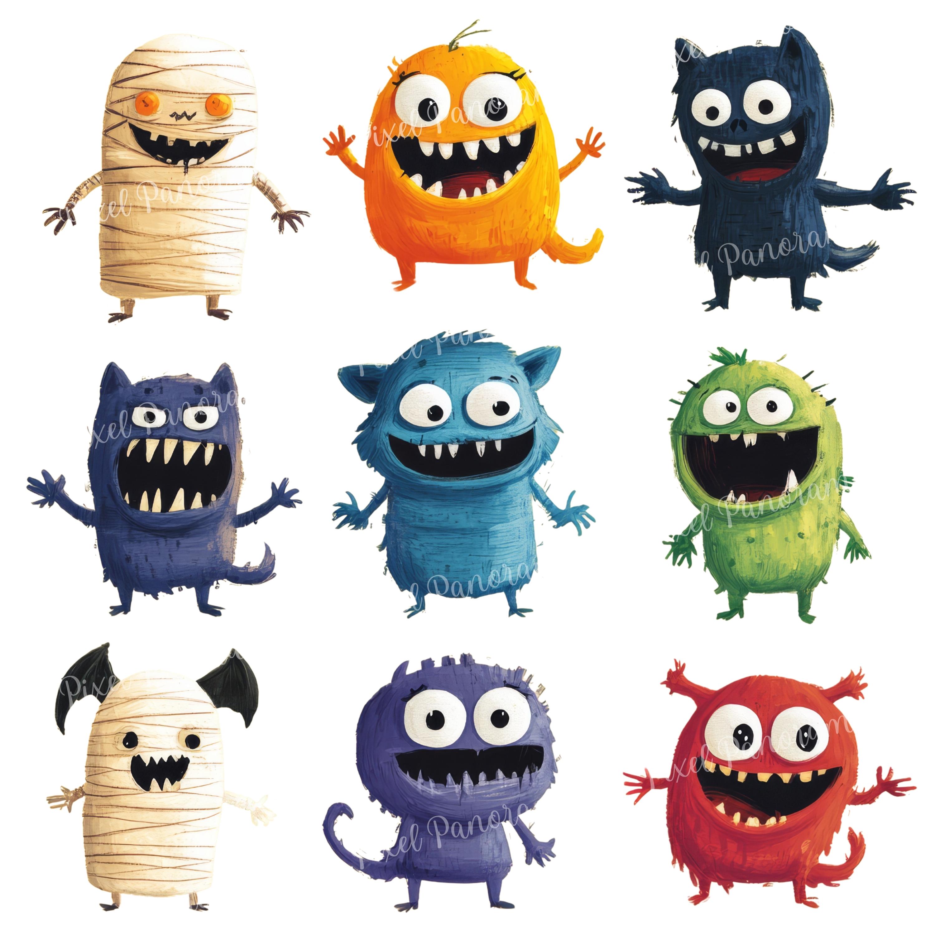 Halloween Monster Friends Clipart Set| 18 Transparent Backgrounds ...