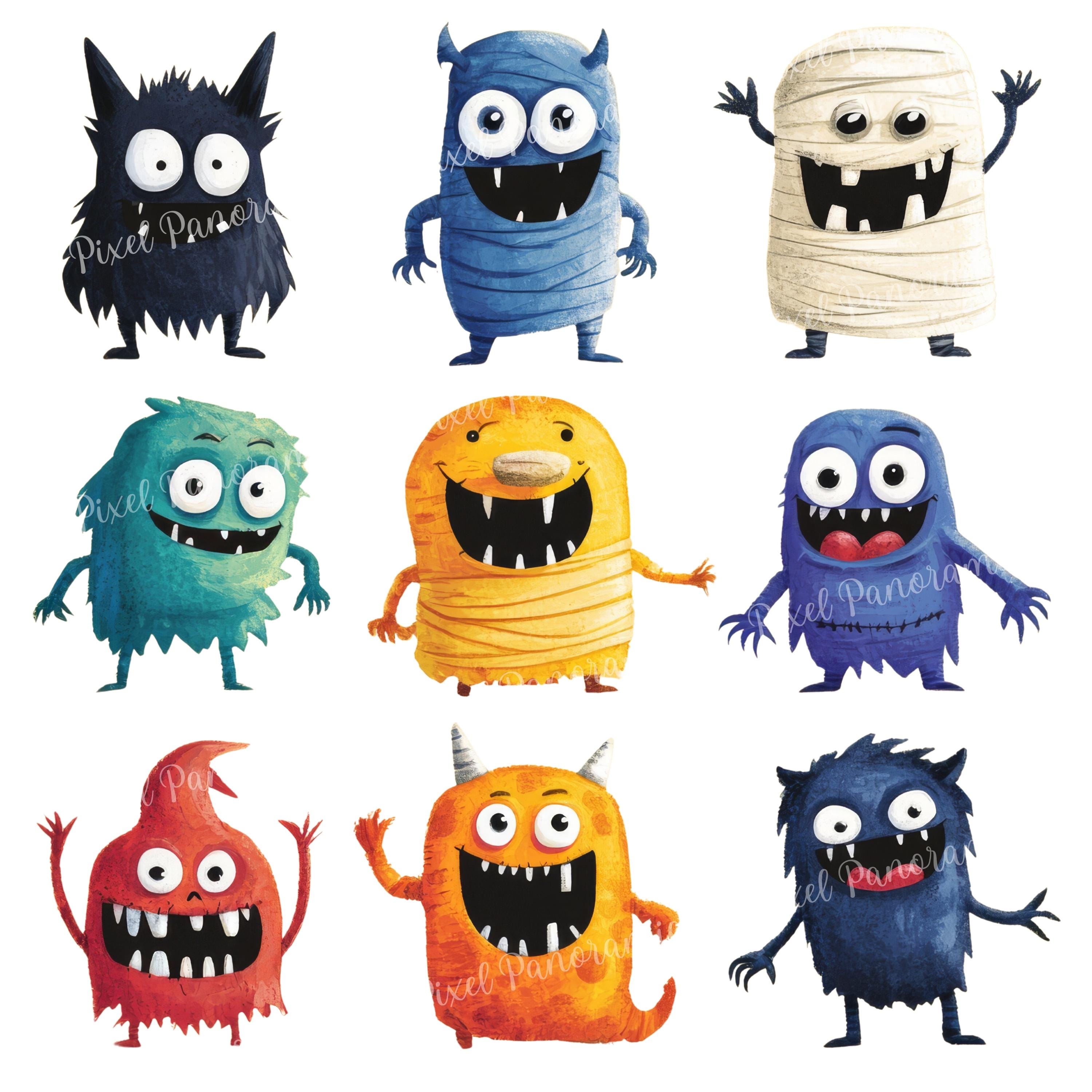Halloween Monster Friends Clipart Set| 18 Transparent Backgrounds ...