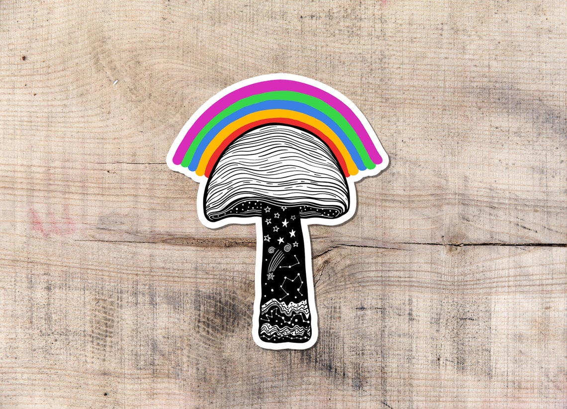 Magic Mushroom Sticker, Trippy Sticker, Nature Lover, Motivational ...