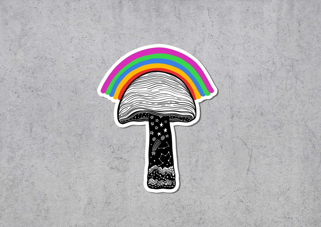 Magic Mushroom Sticker, Trippy Sticker, Nature Lover, Motivational ...