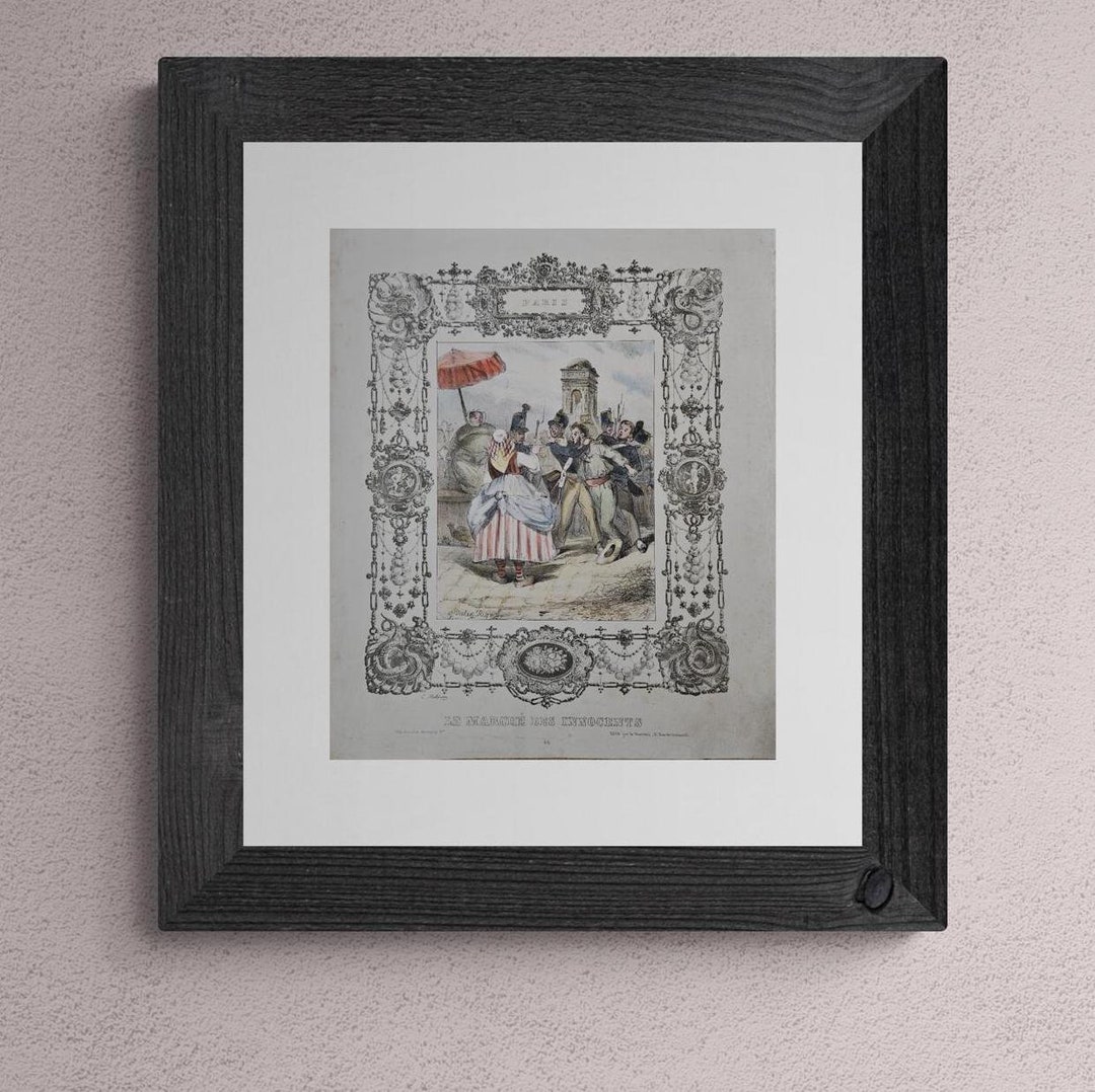 Vintage Colour Illustration by Jules Rigo ‘le Marché Aux Innocents ...