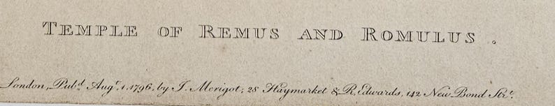 Antique Engraving Depicting the Temple of Romulus and Remus. - Etsy