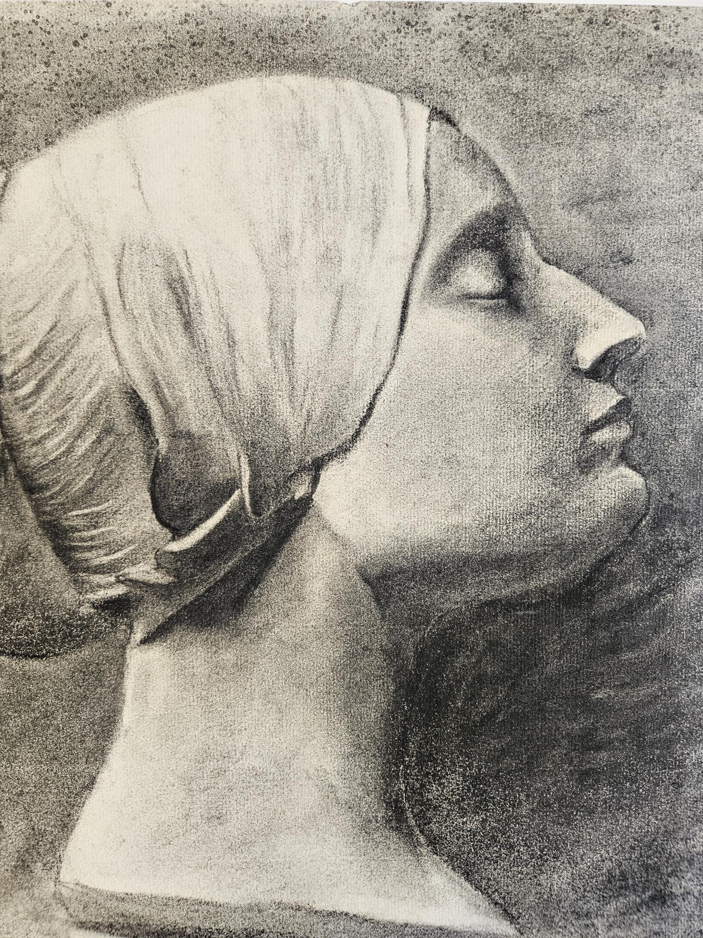 Magnificent Pencil Drawing of a Maid France - Etsy