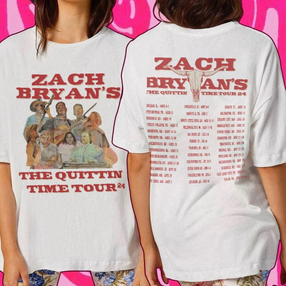 Retro Zach Bryan the Quittin Time Tour 2024 Shirt, Country Music Shirt, Zach Bryan Tshirt, the ...