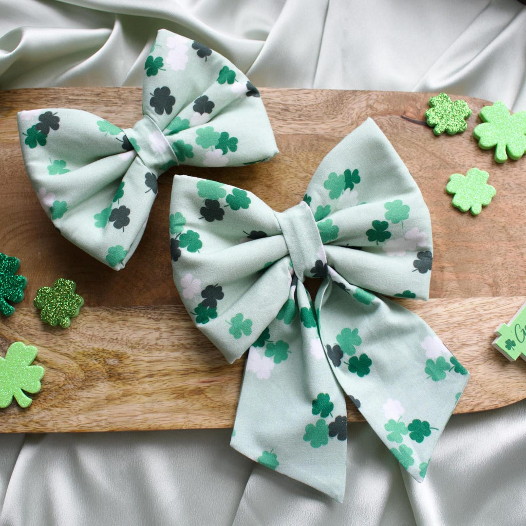 Lucky Shamrock St. Patrick's Day Sailor Bow for Dogs and Cats, St ...