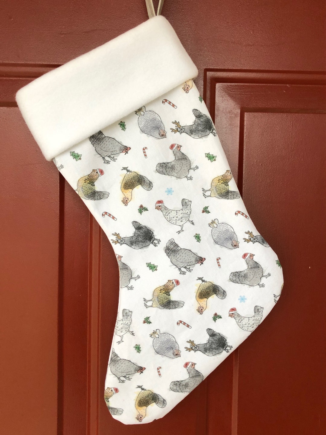Stocking ~ Christmas Chickens - Etsy