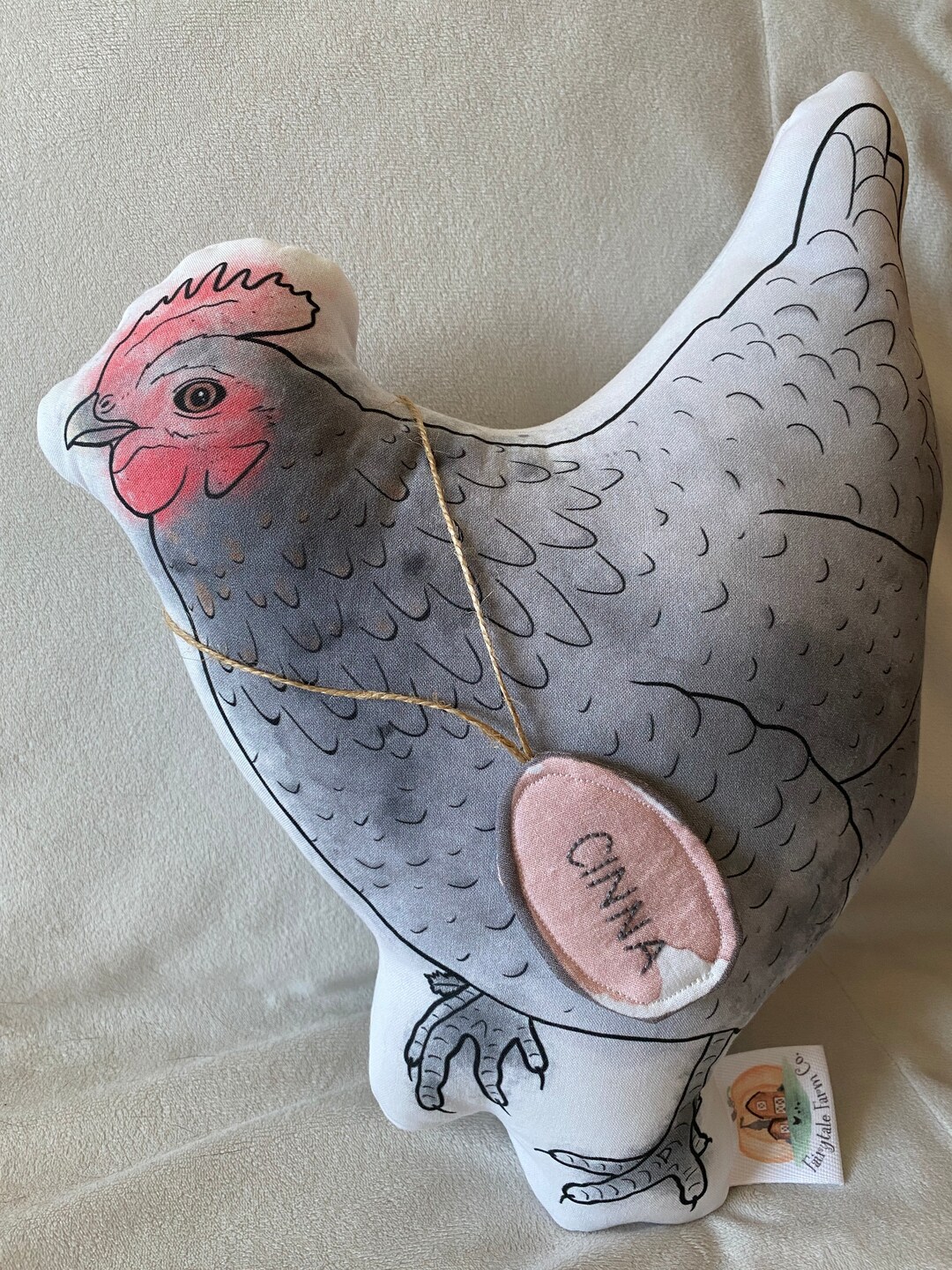 Personalized Hand Stitched~egg Shaped Name Tag~for Full Size Chicken ...