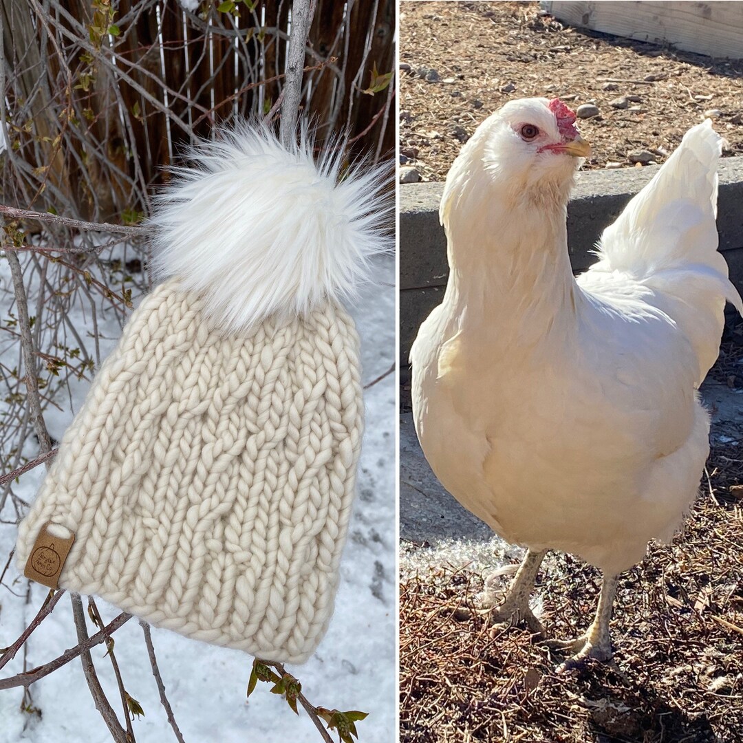 Knit Chicken Beanie Hat The Snowy Easter Egger Hat Luxury Yarn Hat ...