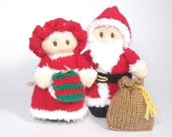 Pdf Pattern Mr & Mrs Santa Claus to KNIT or CROCHET Christmas Santa ...