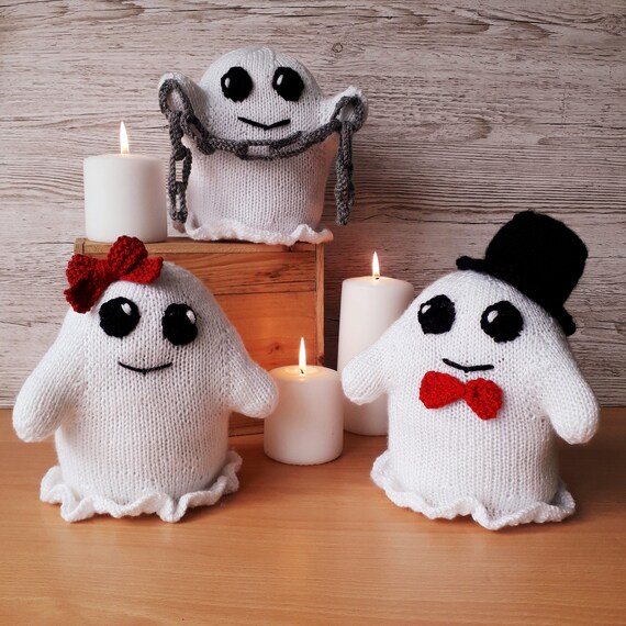 Happy Halloween Ghosts Knitting Pattern | Etsy