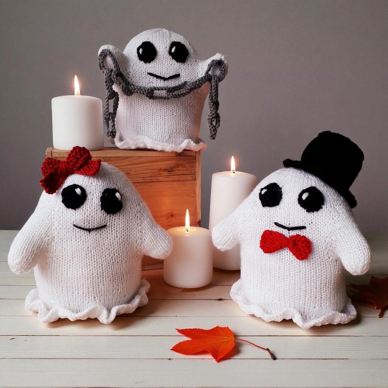 Happy Halloween Ghosts Knitting Pattern Instant Download - Etsy UK