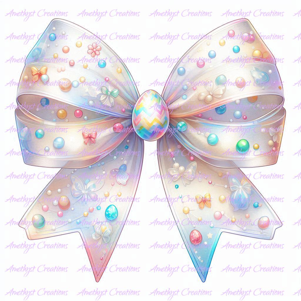 Easter Bow PNG | Coquette Pastel Clipart | Spring Digital Art for ...