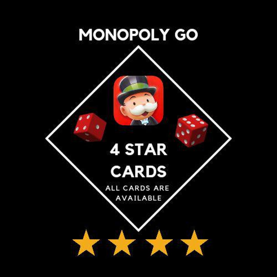 4 Stars Monopoly Go Stickers FAST DELIVERY - Etsy