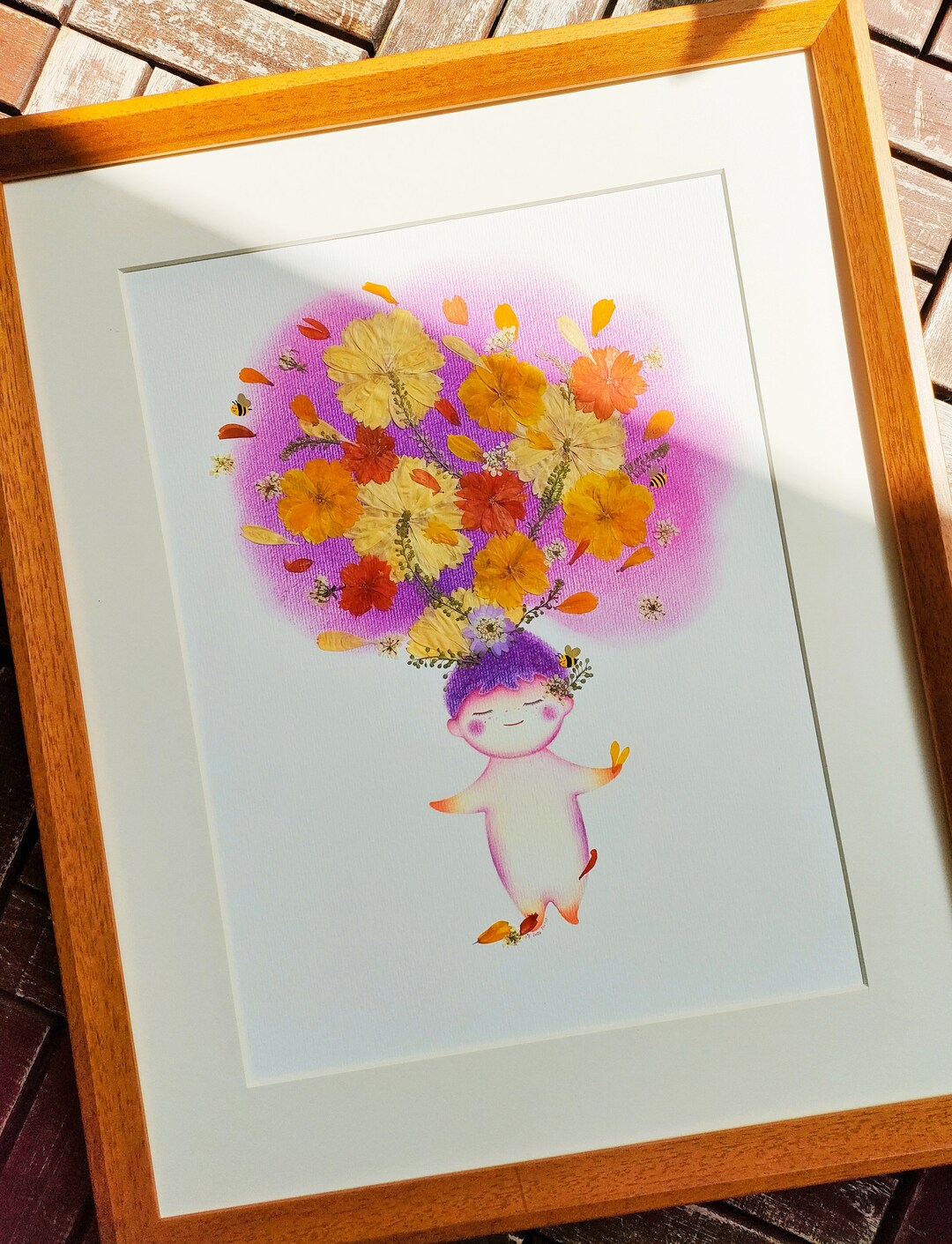 Illustration With Dried Sanhua Flower Herbarium - Dance in the Purple ...