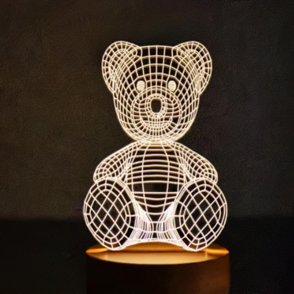 Teddy Bear 3D Optical Illusion Lamp | Fast Acrylic - Etsy