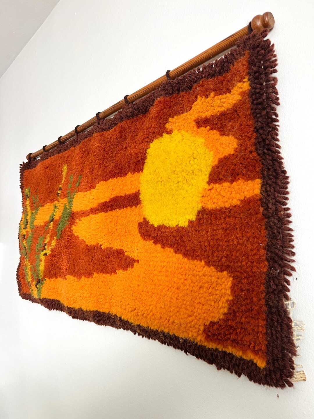 Desert Sun 1970s Latch Hook Wall Hanging - Etsy