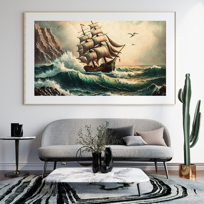 Ocean Rider - Majestic Sailing Ship in Stormy Seas | High Resolution ...