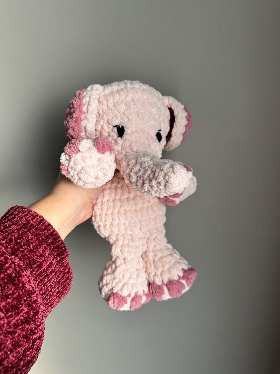 Pink Elephant Lovey Elephant Snuggler Pink Elephant Plushie Nursery ...