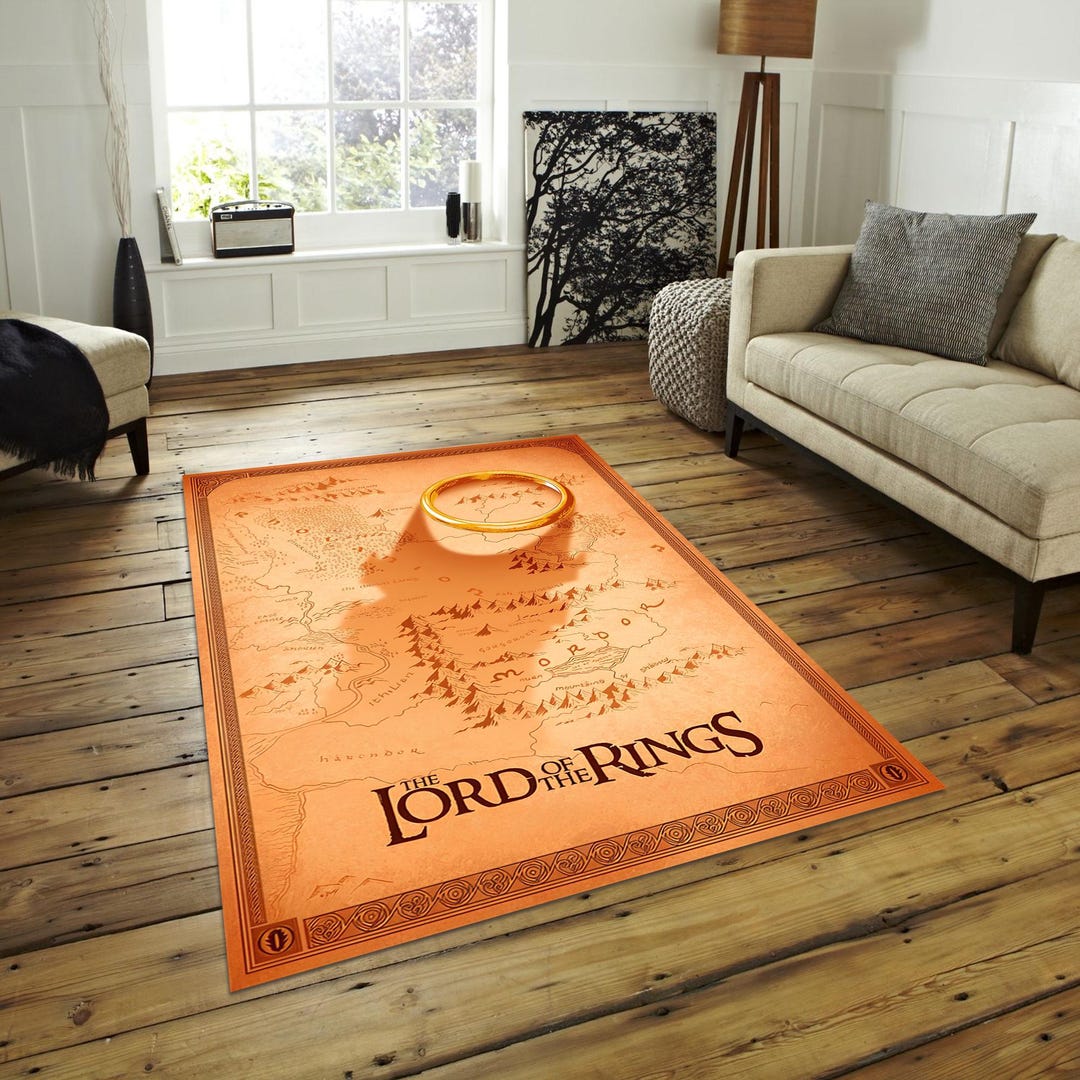 Lord of the Rings Map Rug: Movie Poster Decor, Custom Cotton Rug - Etsy