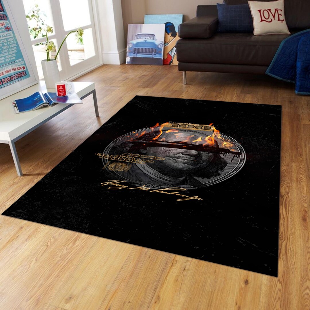 Franklin Rug,money Rug, Dolar Rug, Living Room Rug, Area Rug, Cool Rug ...