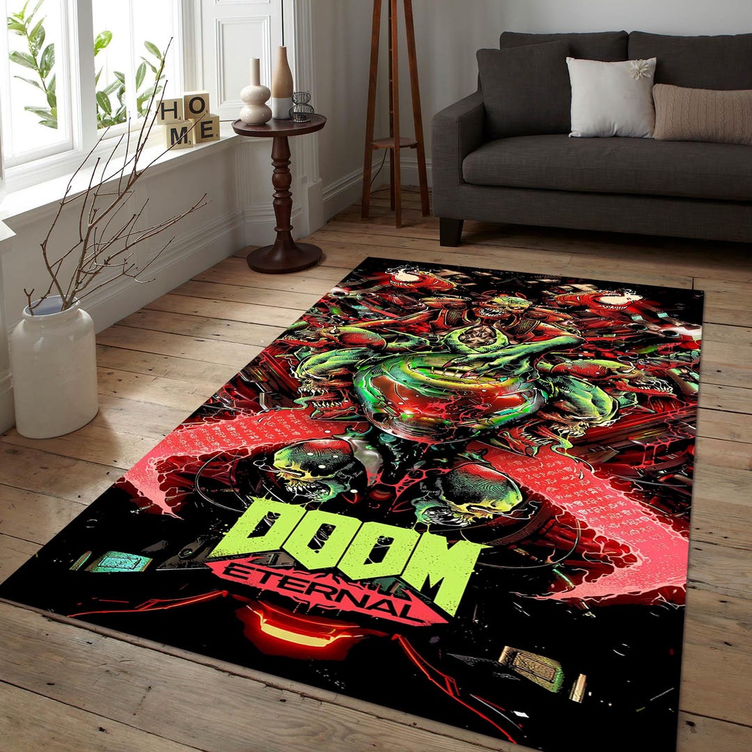 Doom Game Rug,gamer Decor,game Rug, Personalized Rug, Doom Poster ...