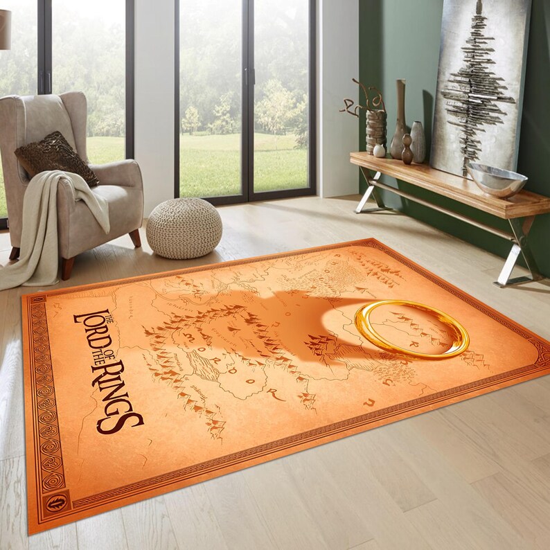 Alfombra con mapa de El Señor de los Anillos: decoración de póster de ...