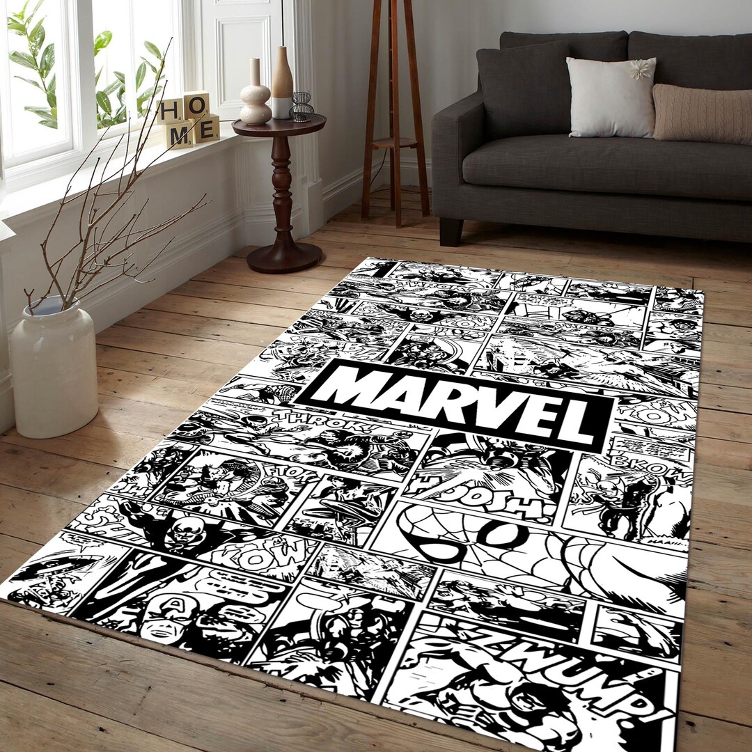 Superhero Rug, Cinema Decor, Marvel Poster, Movie Rug, Fantastic Rug ...