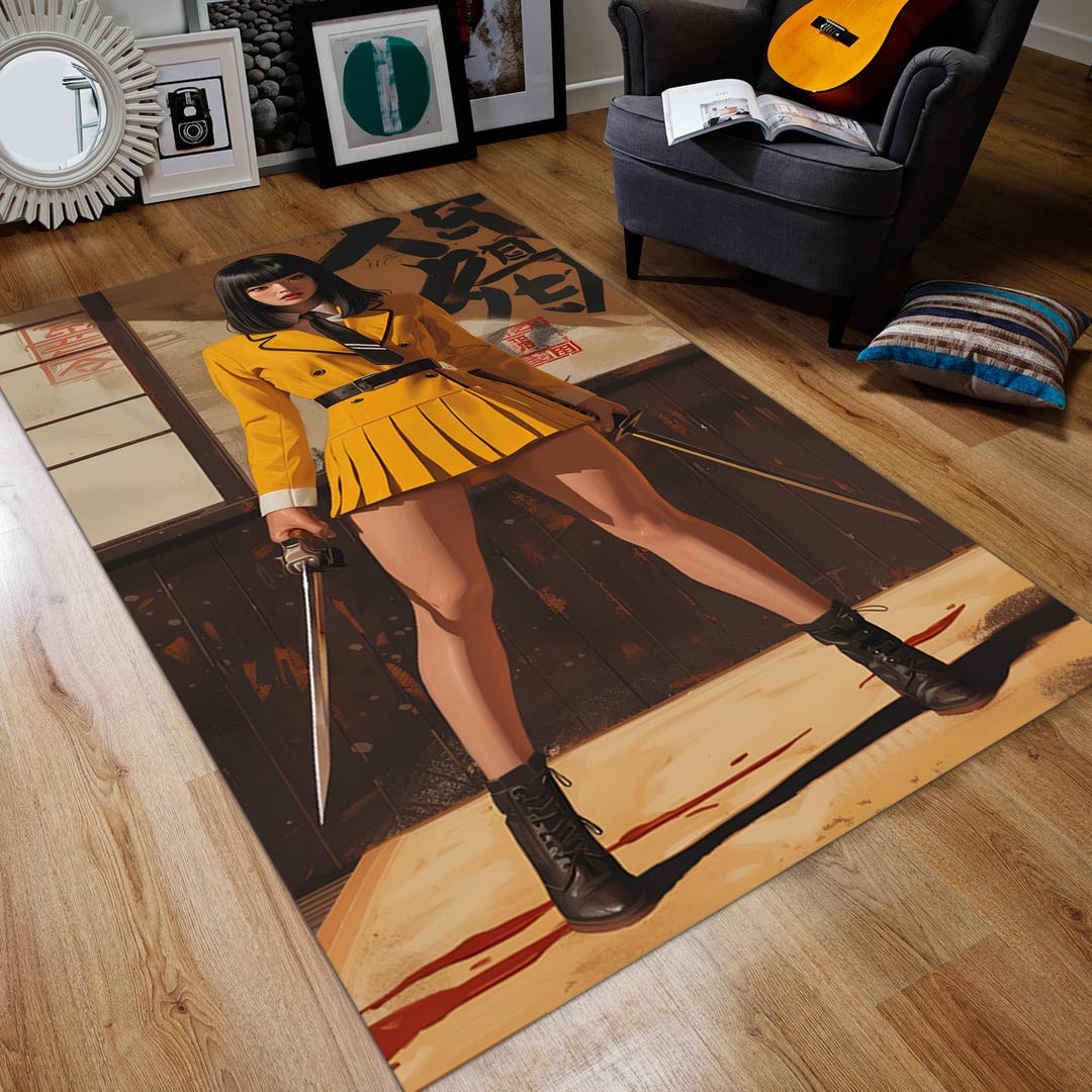 Samurai Rug,kill Bill Rug,japan Rug,japan Themed Rug,japanese Art ...