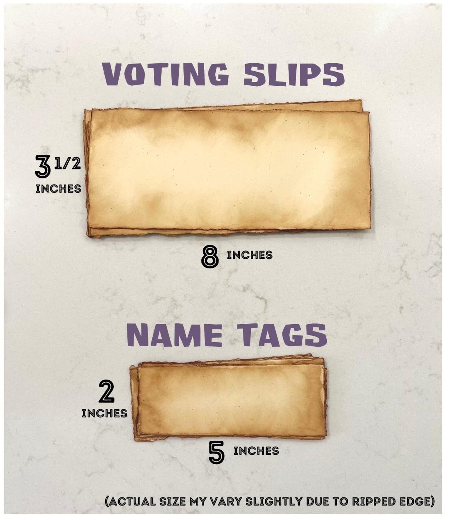 Voting Parchment Slips & Name Tags - Etsy