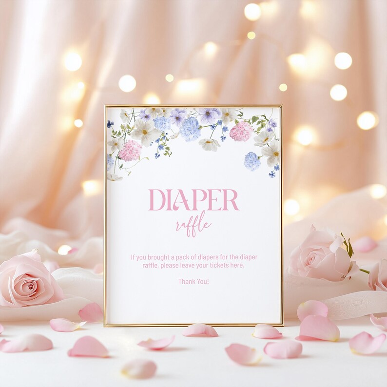 Diaper Raffle Baby Shower Sign, Editable Diaper Raffle Sign, Baby in ...
