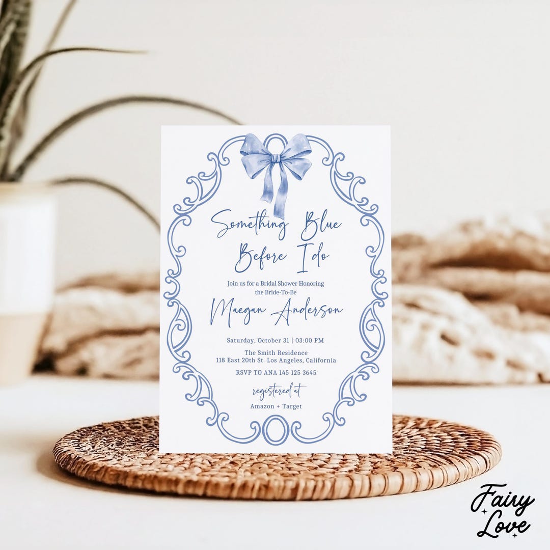 Editable Bridal Shower Invitation, Bow Bridal Invites, Victorian ...