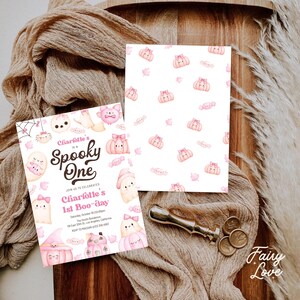 Spooky One Girl Birthday Invitation, Halloween First Bday, Spooky 1st ...