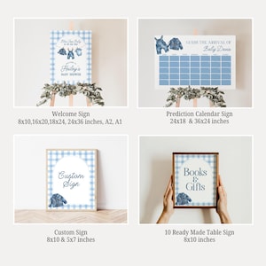 Blue Jean Baby Shower Bundle, Editable Baby Shower Set for Boy, Denim ...