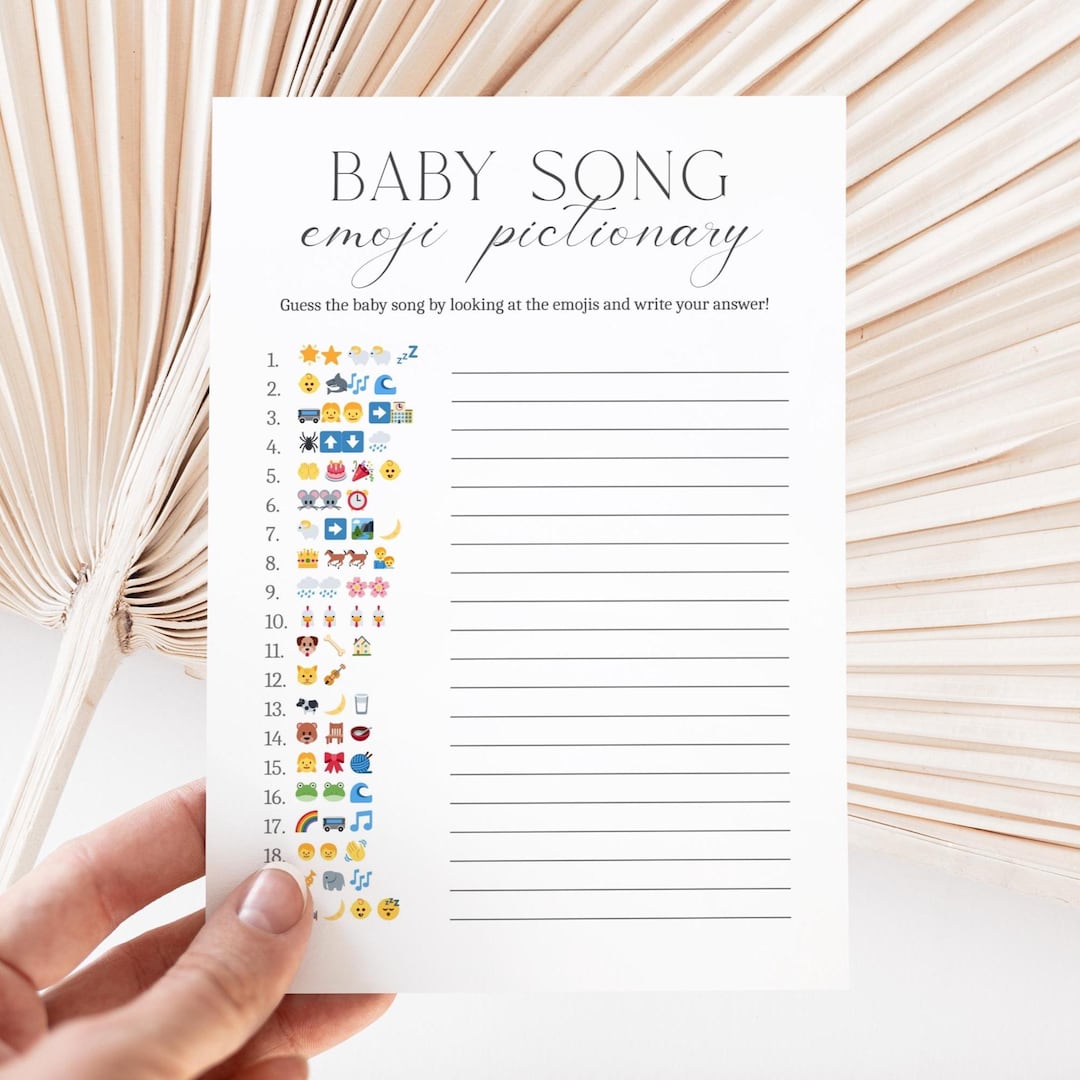 Nursery Rhymes Guess the Emoji Baby Shower Game Emoji Pictionary Baby ...