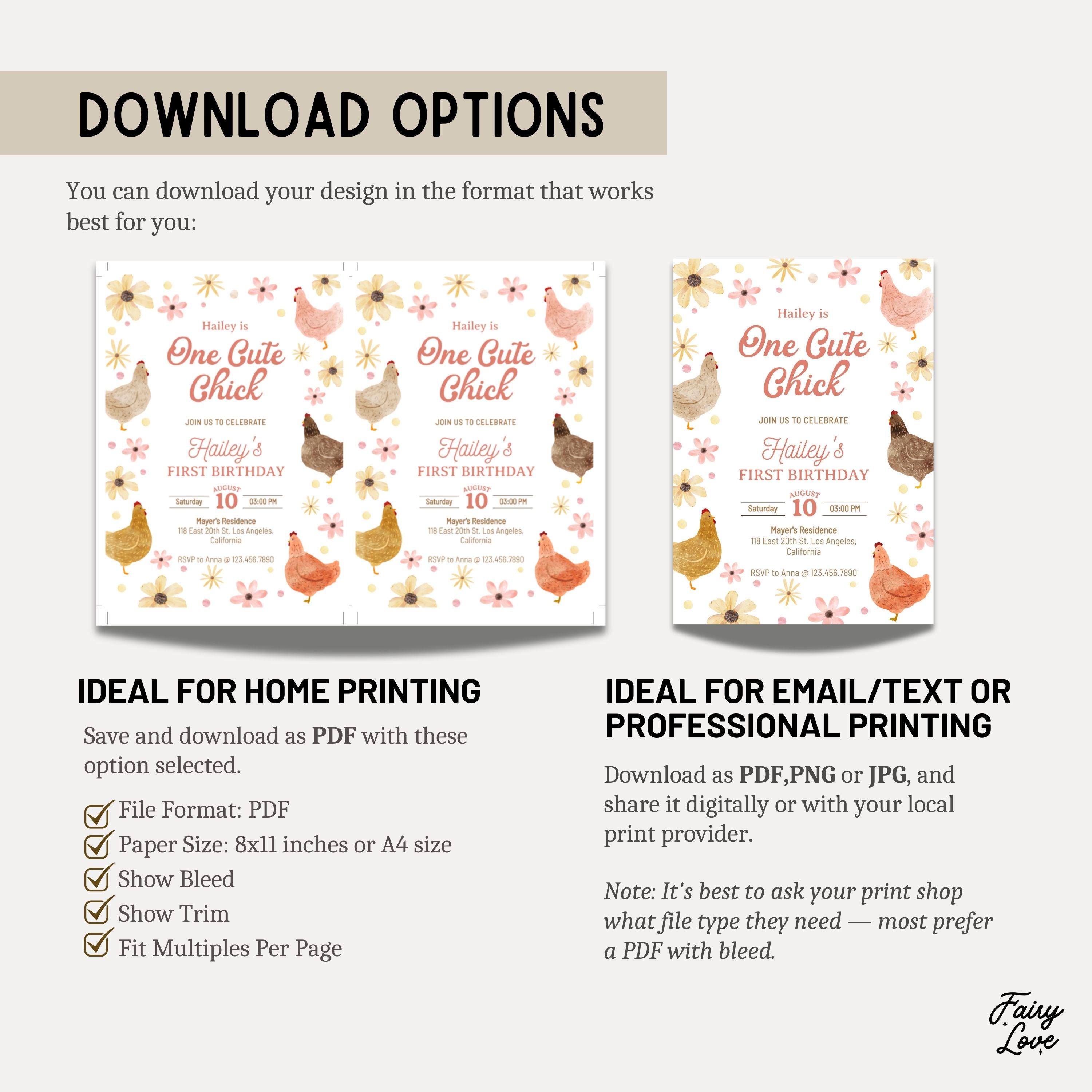 Editable Chicken Birthday Invitation, Chicken Birthday Theme Party ...