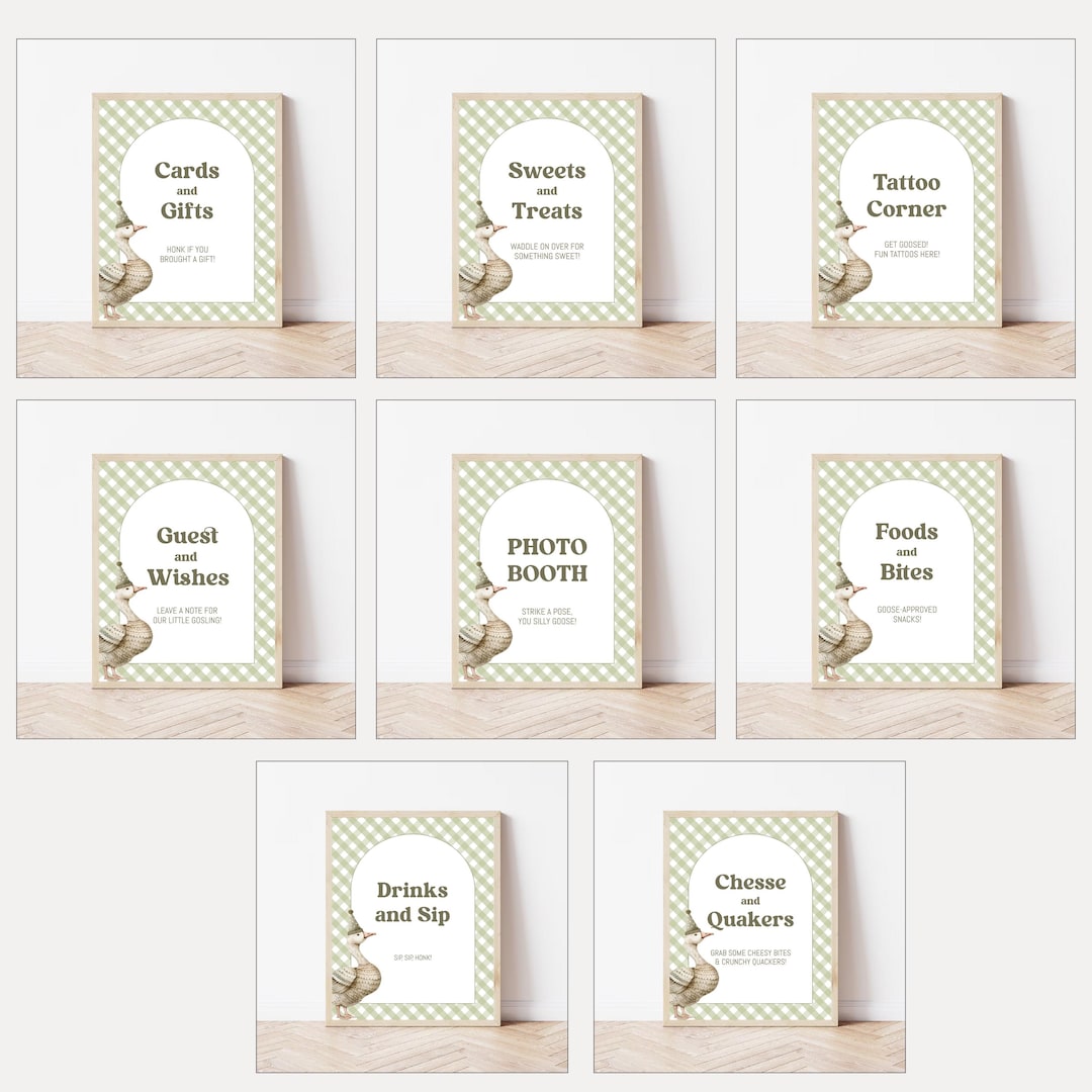 One Silly Goose Birthday Table Sign, Editable Silly Goose 1st Birthday ...