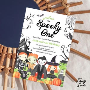 Editable Spooky One Halloween Birthday Invitation, Halloween Invitation ...