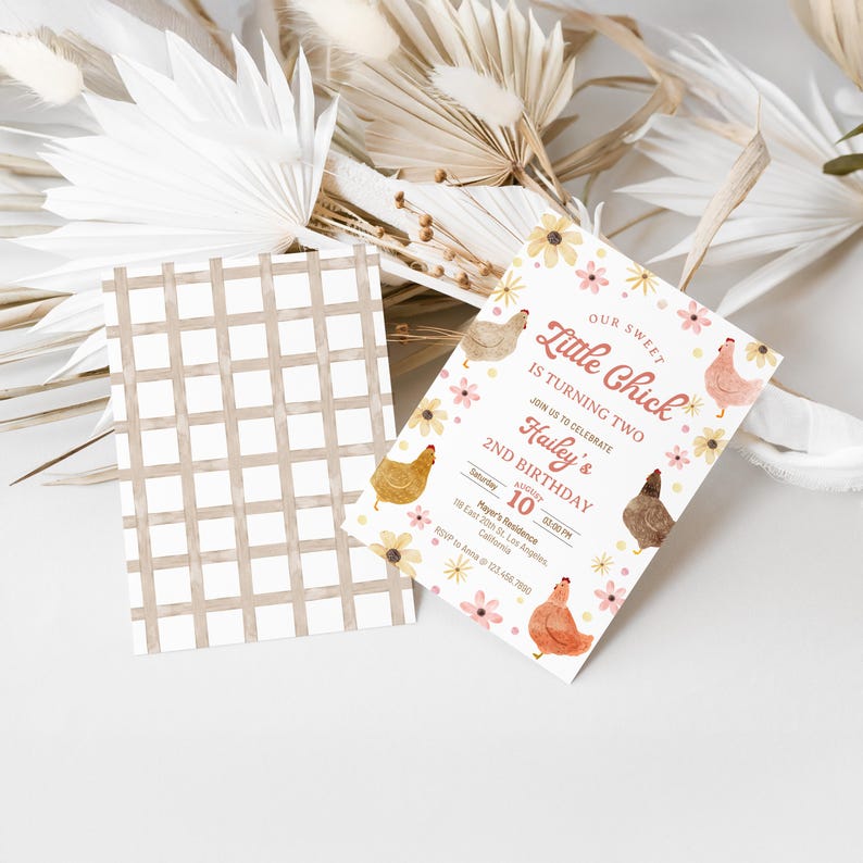 Editable Chicken Birthday Invitation, Chicken Birthday Theme Party ...