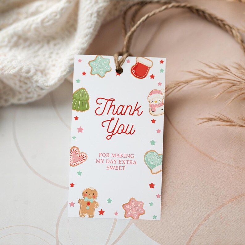 Editable Christmas Favor Tag Template Holiday Cookies Tag Printable ...