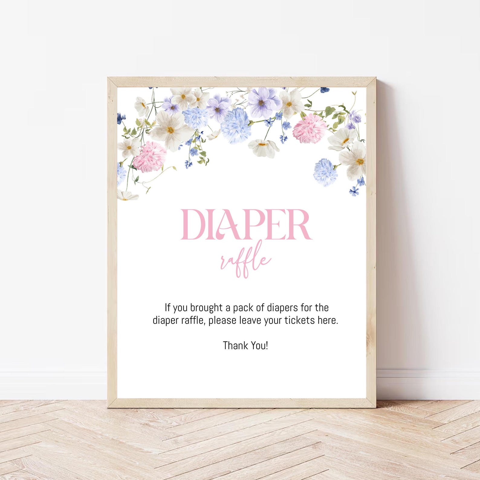 Diaper Raffle Baby Shower Sign, Editable Diaper Raffle Sign, Baby in ...
