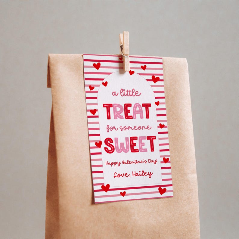 Editable Valentines Day Gift Tags Printable Pink Red Heart Valentine ...
